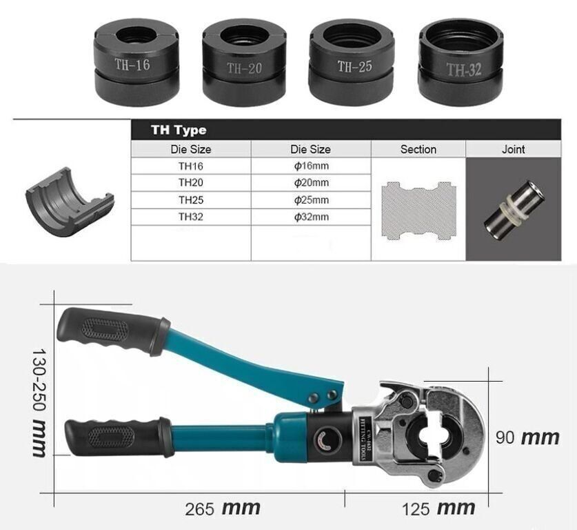 Alupex TH hüdraulilised presstangid PEX/AL/PEX - Soov.ee