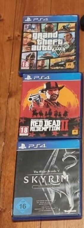 3 PS4 mängu(GTA V, Red dead redemption 2, Skyrim) - Soov.ee