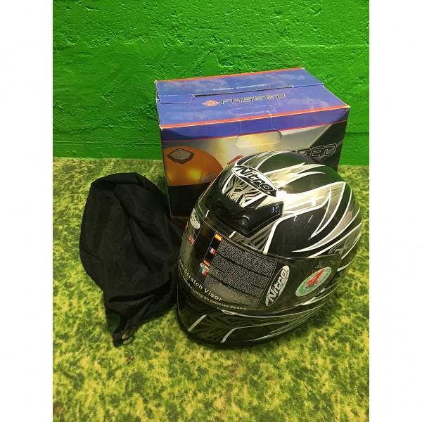 Must-valge mootorratta kiiver Nitro N330-VX (M) - Soov.ee