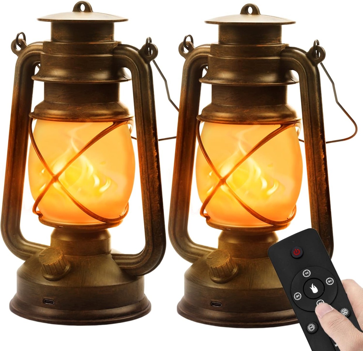 LED vintage laternad akutoitega, 2tk + pult - SOOV.ee